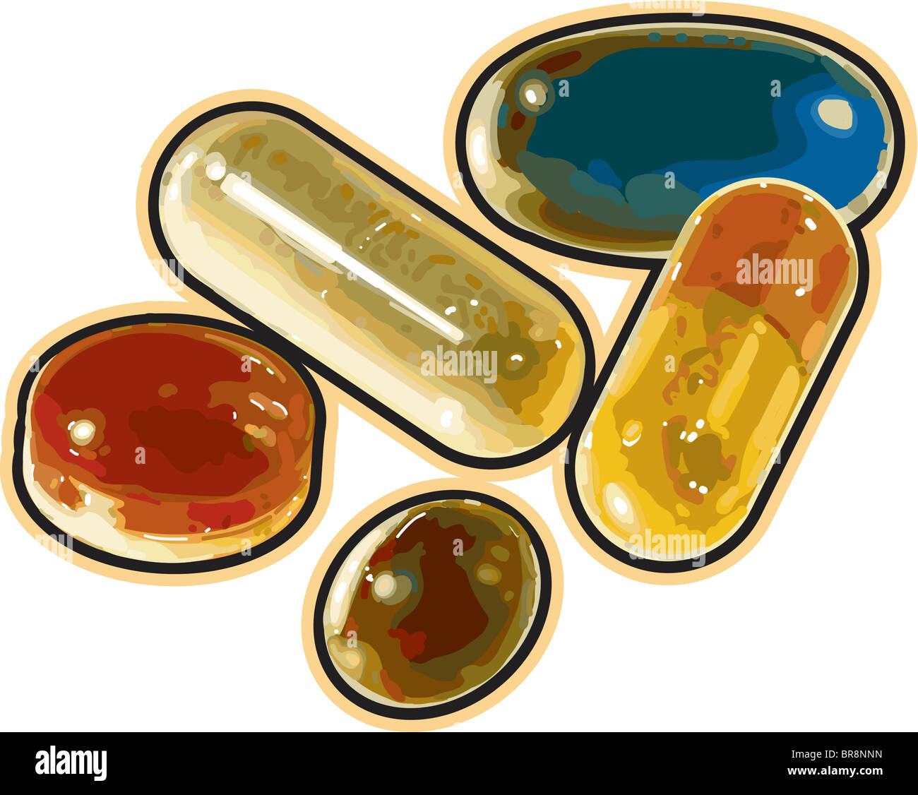 Vitamin supplement illustrations hi-res stock photography and images ...