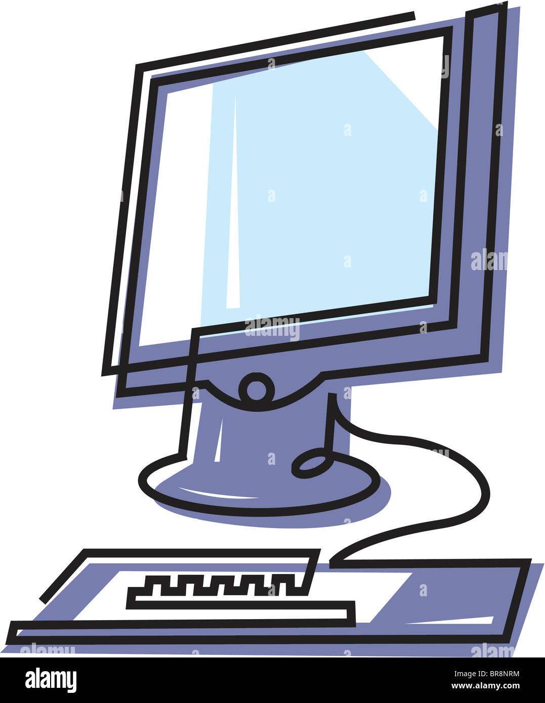 Flat screen monitor and keyboard Stock Photo - Alamy