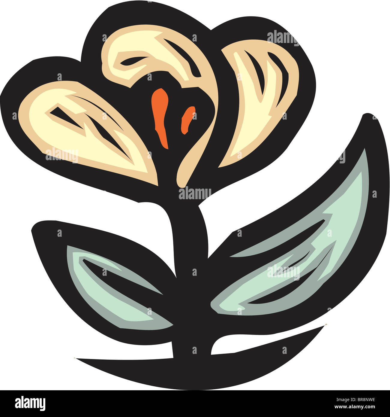 Drawing of a yellow flower Stock Photo - Alamy