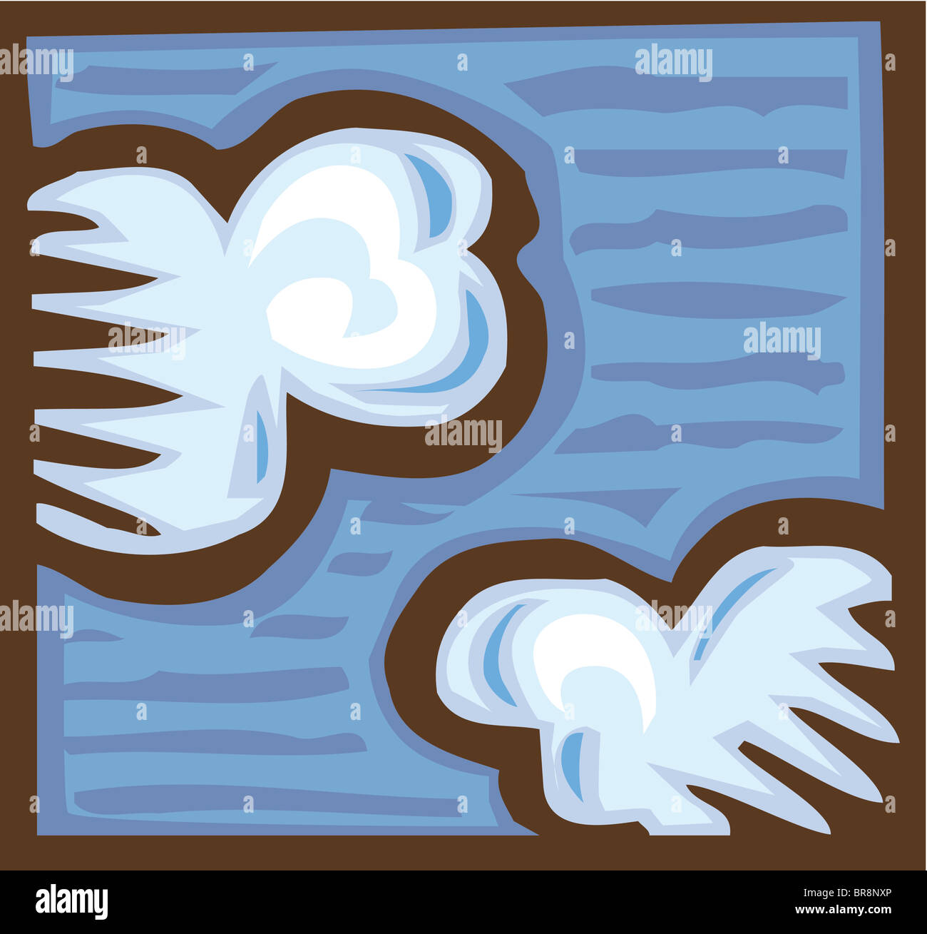 Illustration of blue skies and clouds Stock Photo - Alamy