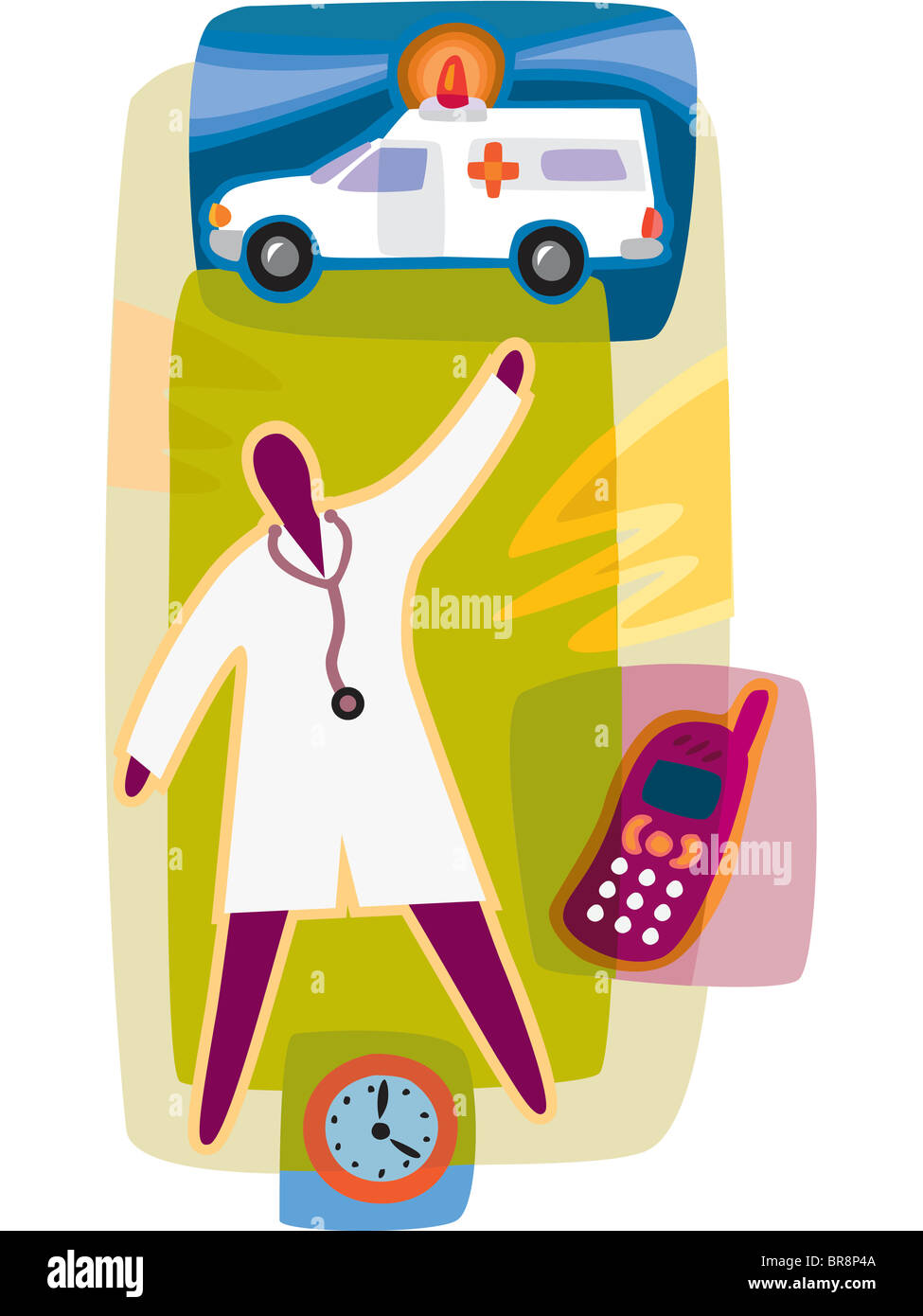 Paramedic, ambulance, clock Stock Photo - Alamy