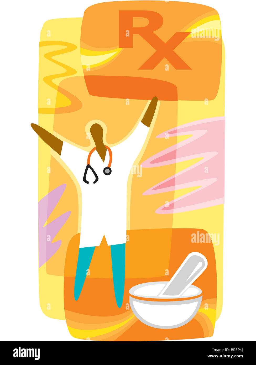 Pharmacist, rx symbol, mortar and pestle Stock Photo - Alamy