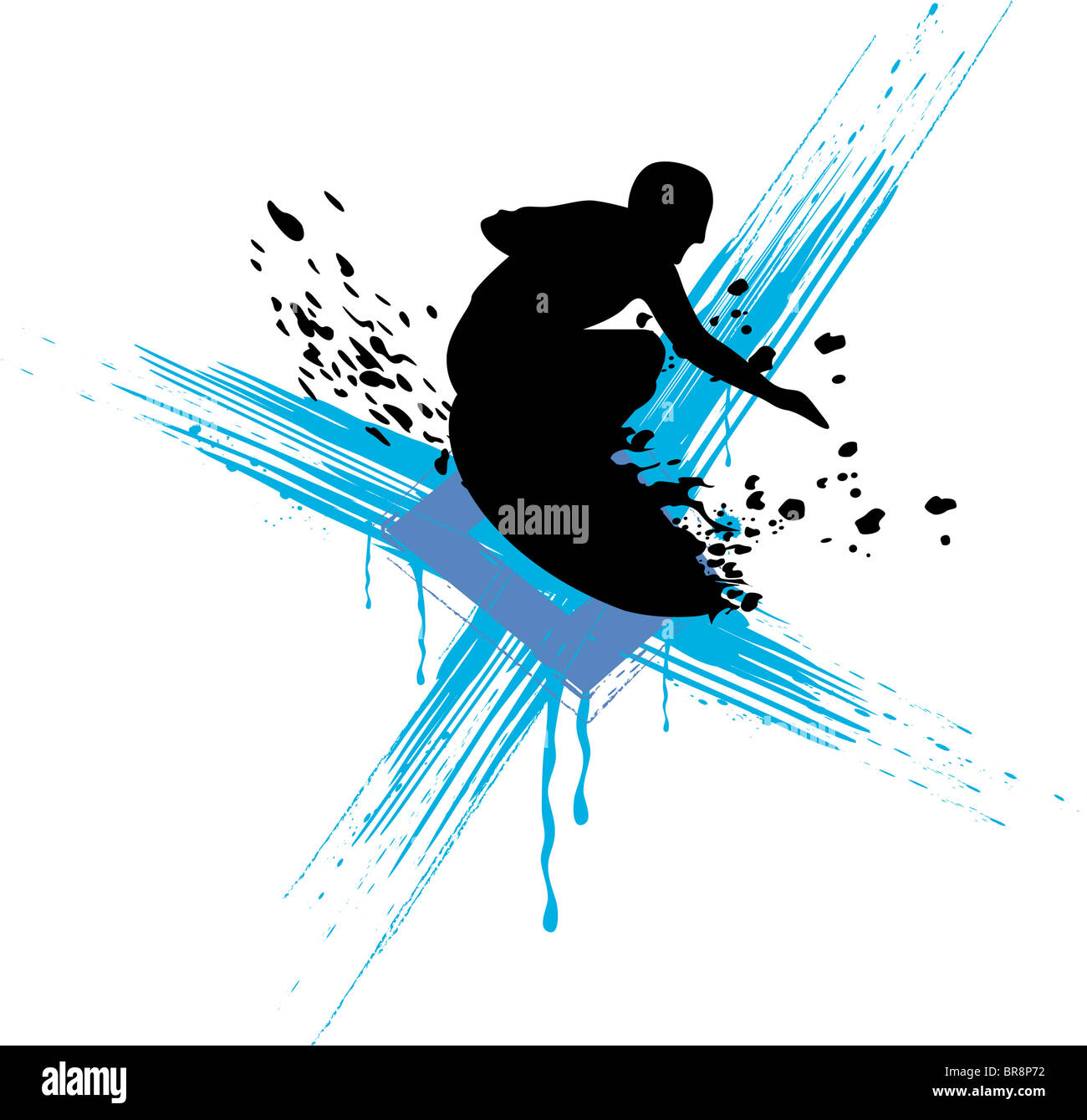 An illustration of a man surfing on a surfboard Stock Photo - Alamy