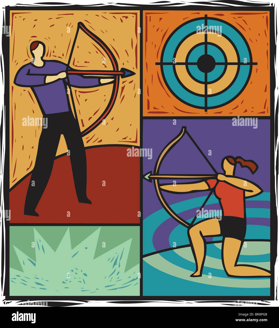 Illustration of archery Stock Photo - Alamy