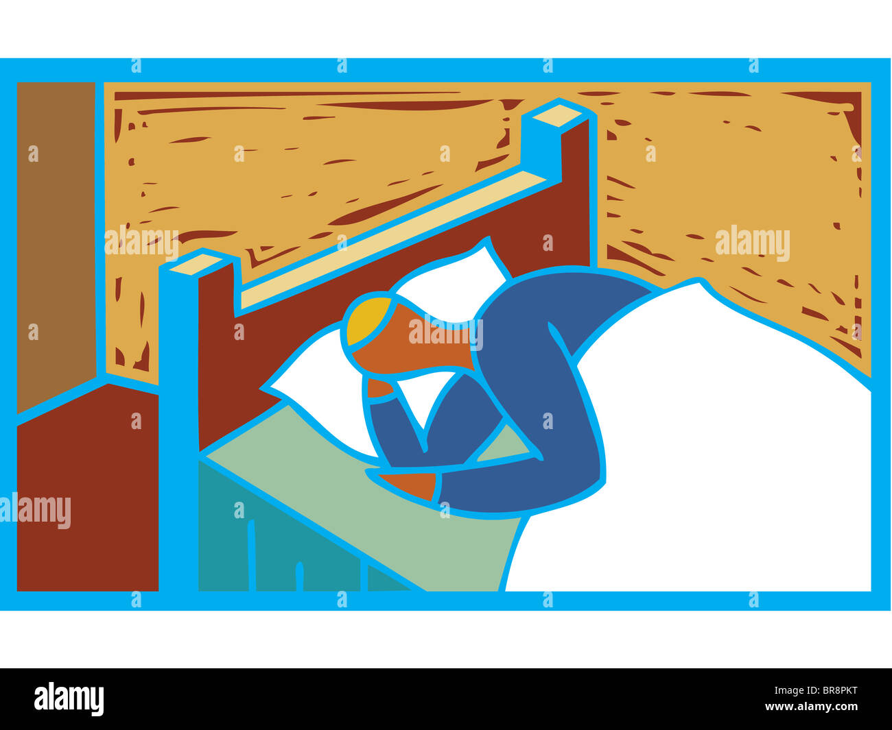 illustration of a man resting Stock Photo - Alamy