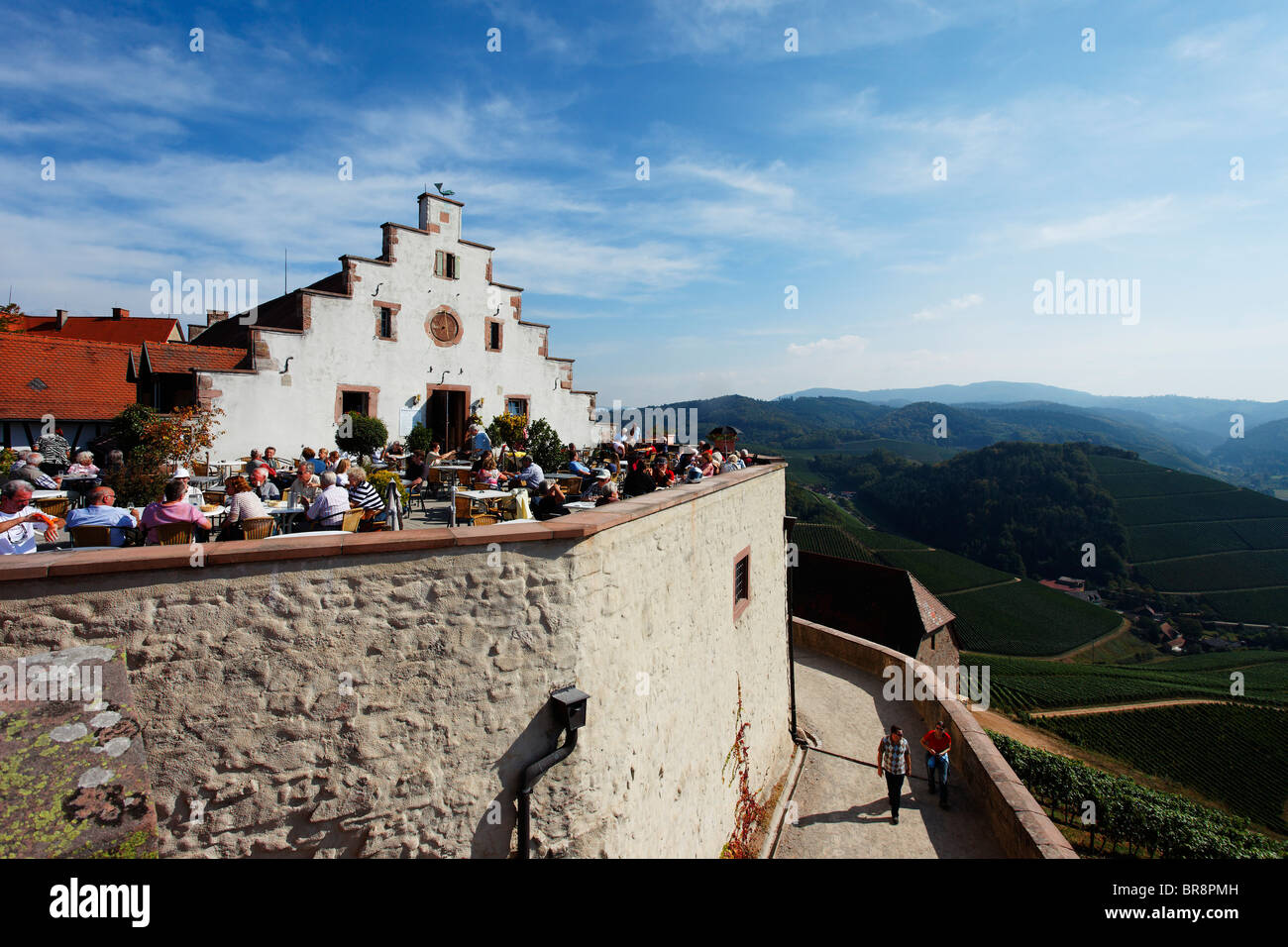 Cafe, Staufenberg castle, Durbach, Baden-Wurttemberg, Germany Stock ...