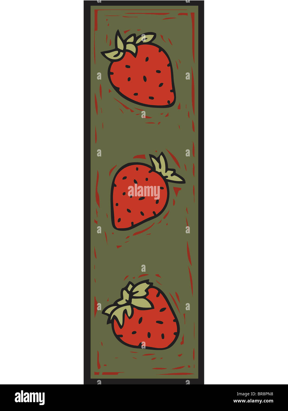 Illustration of three strawberries Stock Photo - Alamy