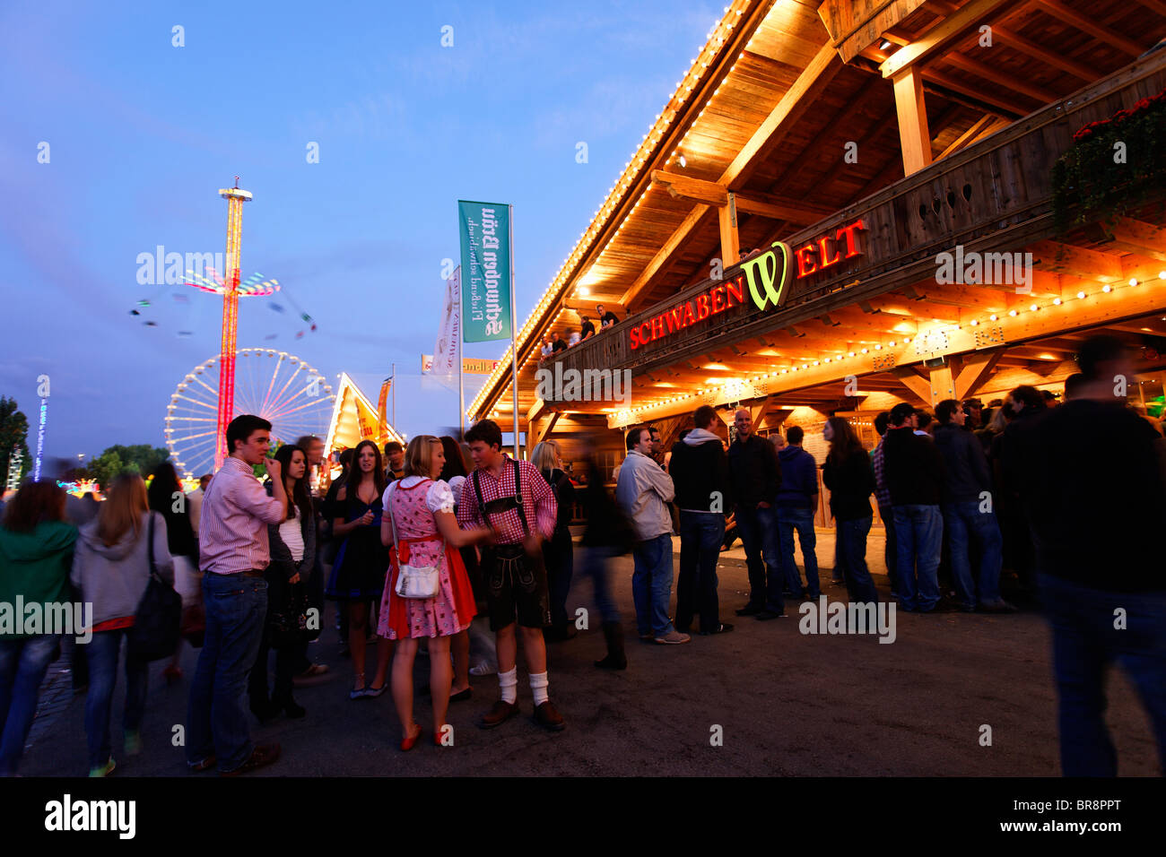 Beer tent, Cannstatter Volksfest, Stuttgart, Baden-Wurttemberg, Germany ...