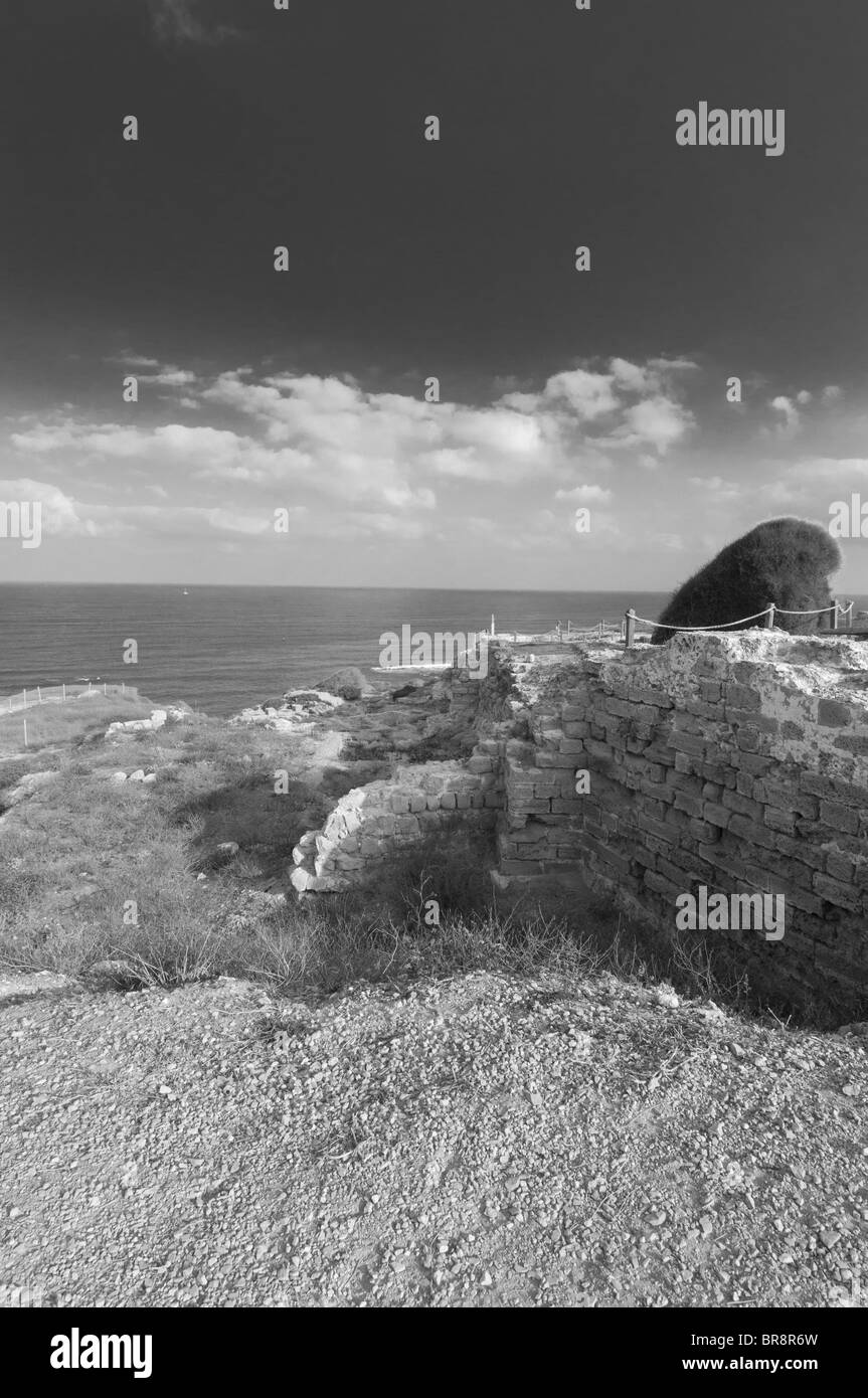View of the moat at Apollonia Arsuf Israel Stock Photo - Alamy