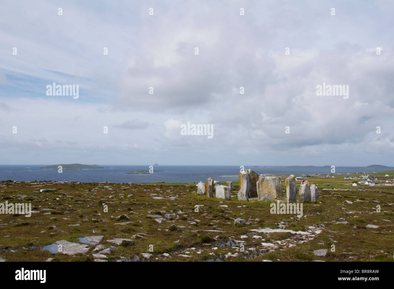 Deirbhile's Twist a stone sculpture at Fallmore, The Erris Peninsula ...