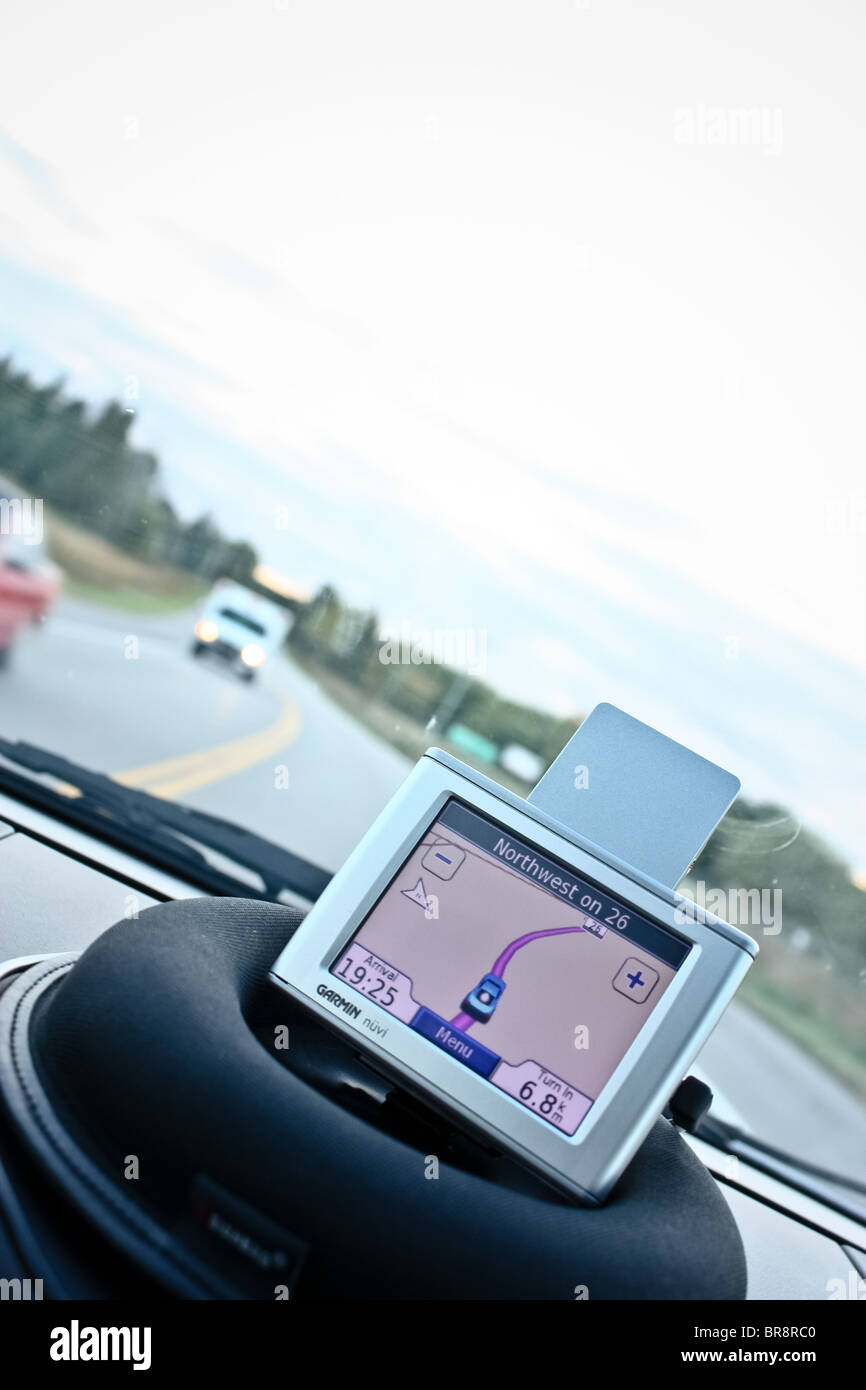 GPS in car Stock Photo - Alamy