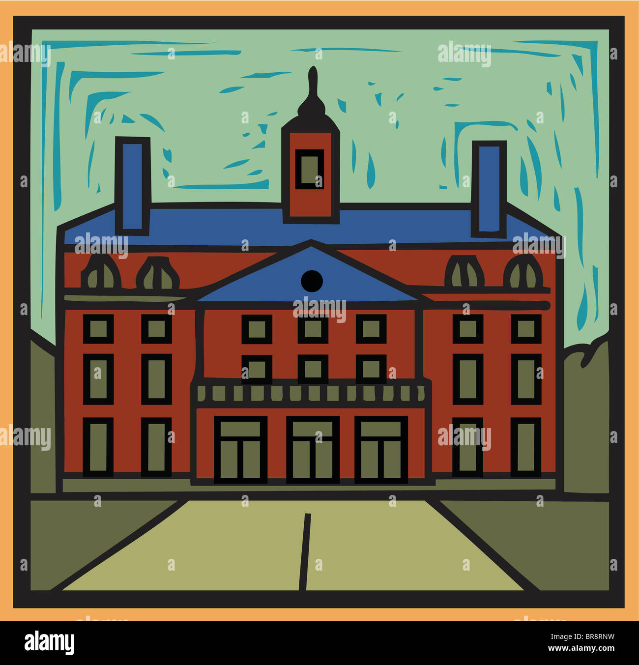 A large red university building Stock Photo - Alamy