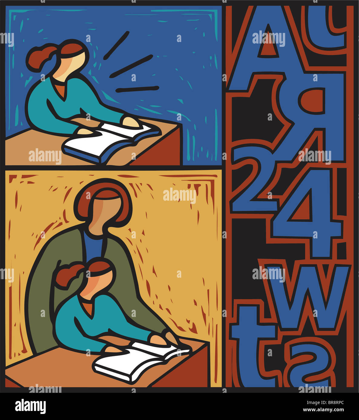 Girl student reading aloud hi-res stock photography and images - Alamy