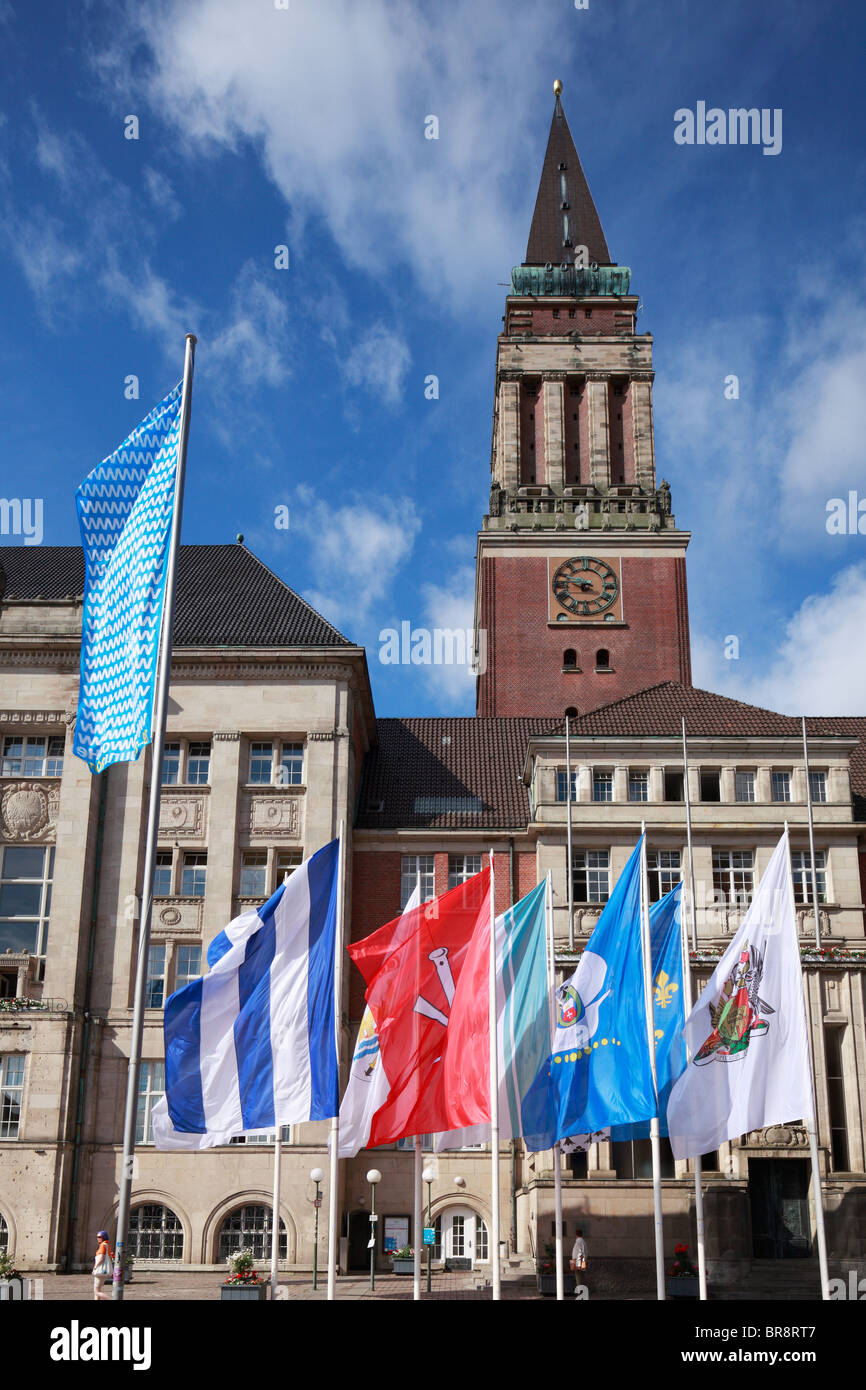 Rathaus mit dem Kampanile in Kiel, Kieler Foerde, Ostsee, Schleswig ...