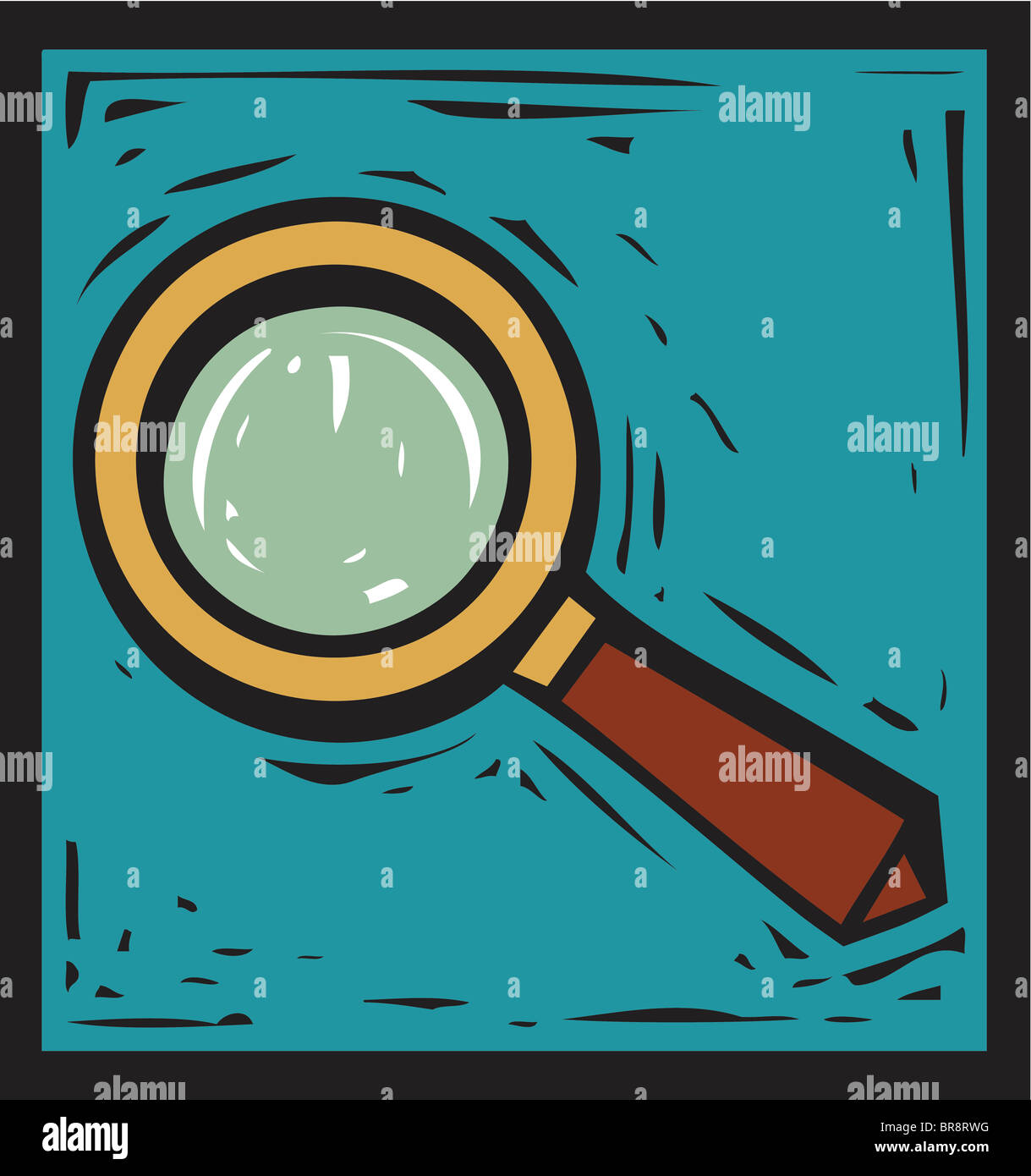 Closeup of a magnifying glass Stock Photo - Alamy