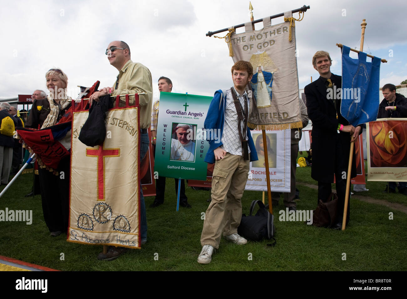 Pilgrims christian catholic banners hi-res stock photography and images ...