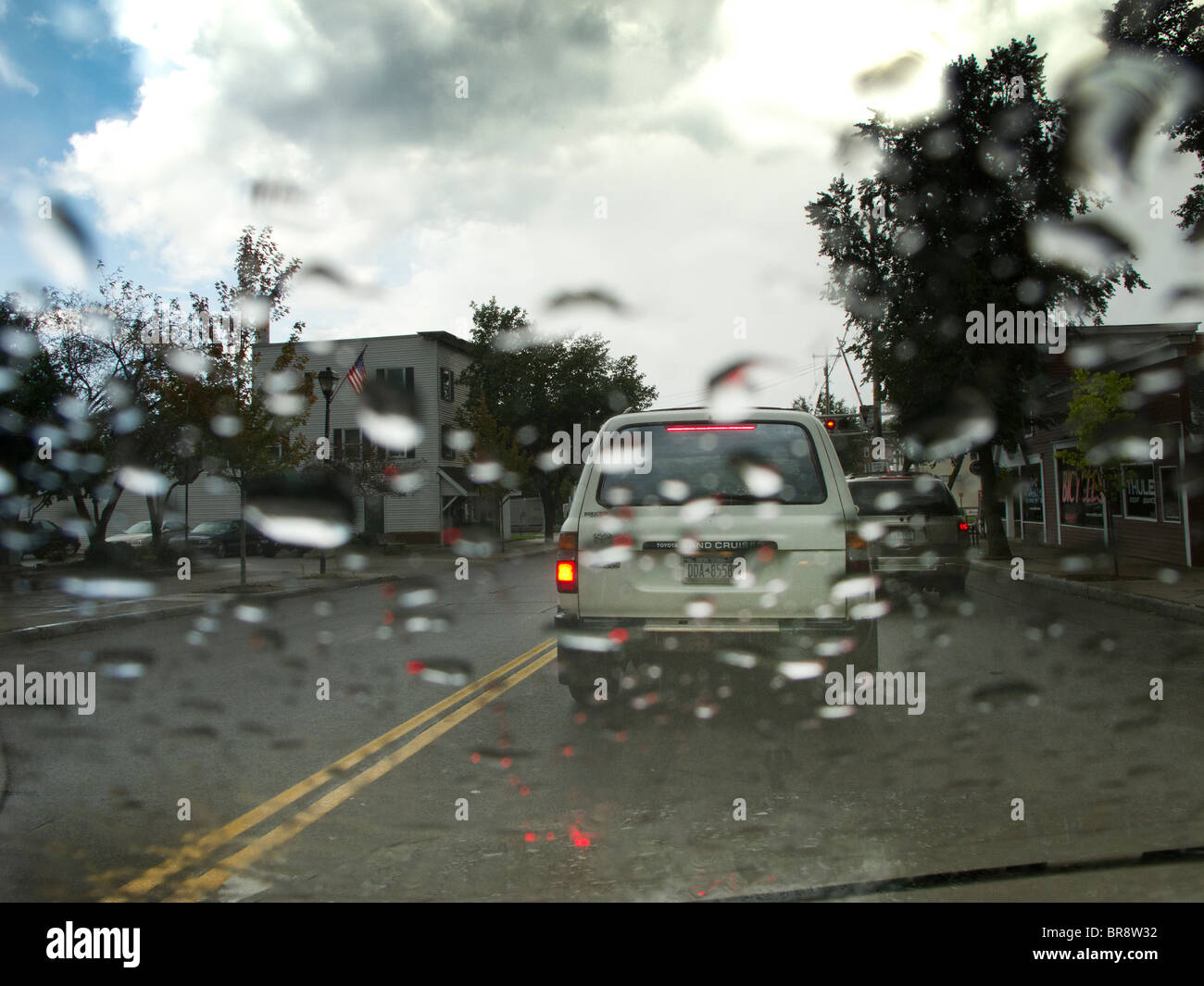 Driving through rainstorm Stock Photo - Alamy