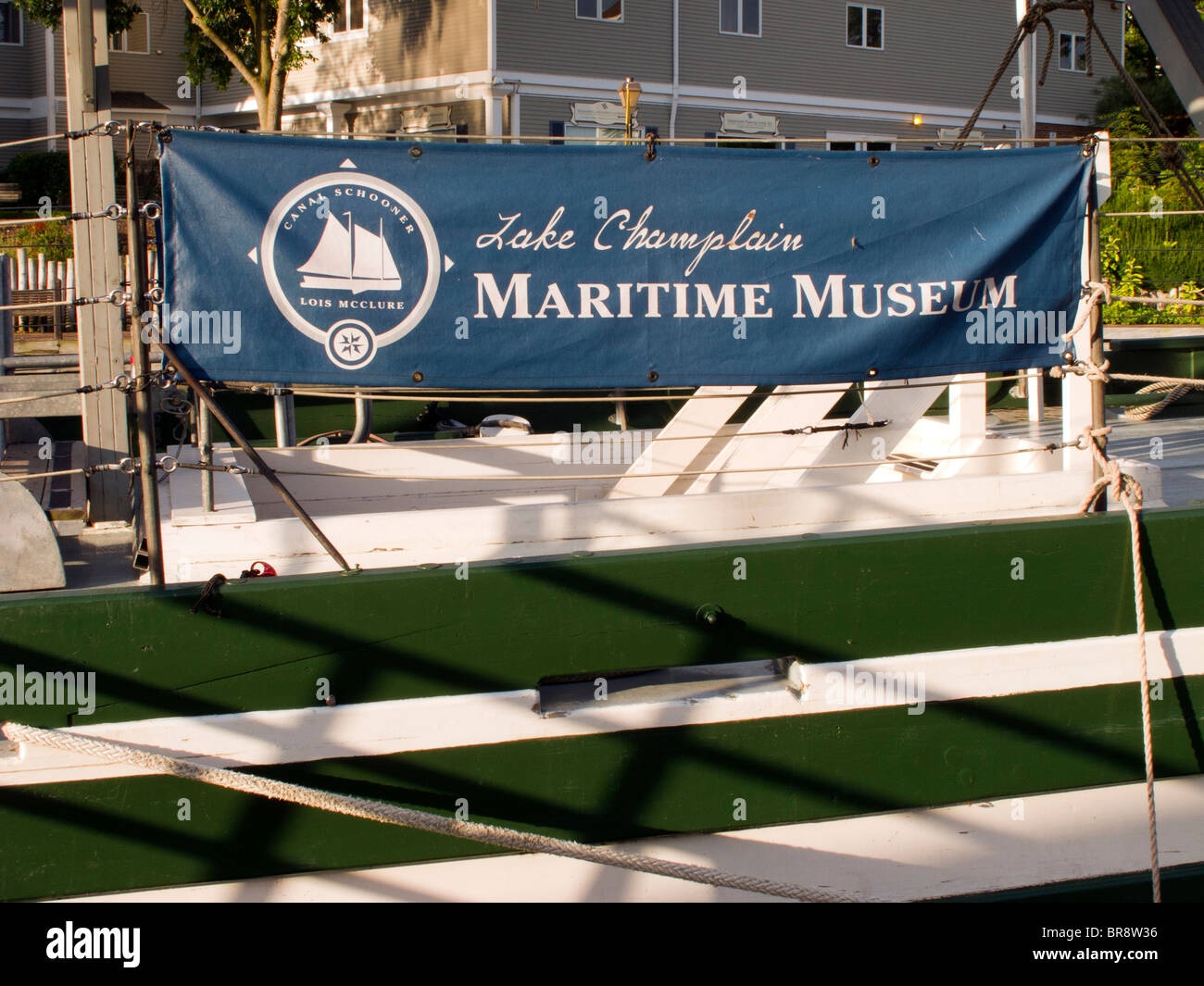 Lake Champlain museum banner Stock Photo - Alamy