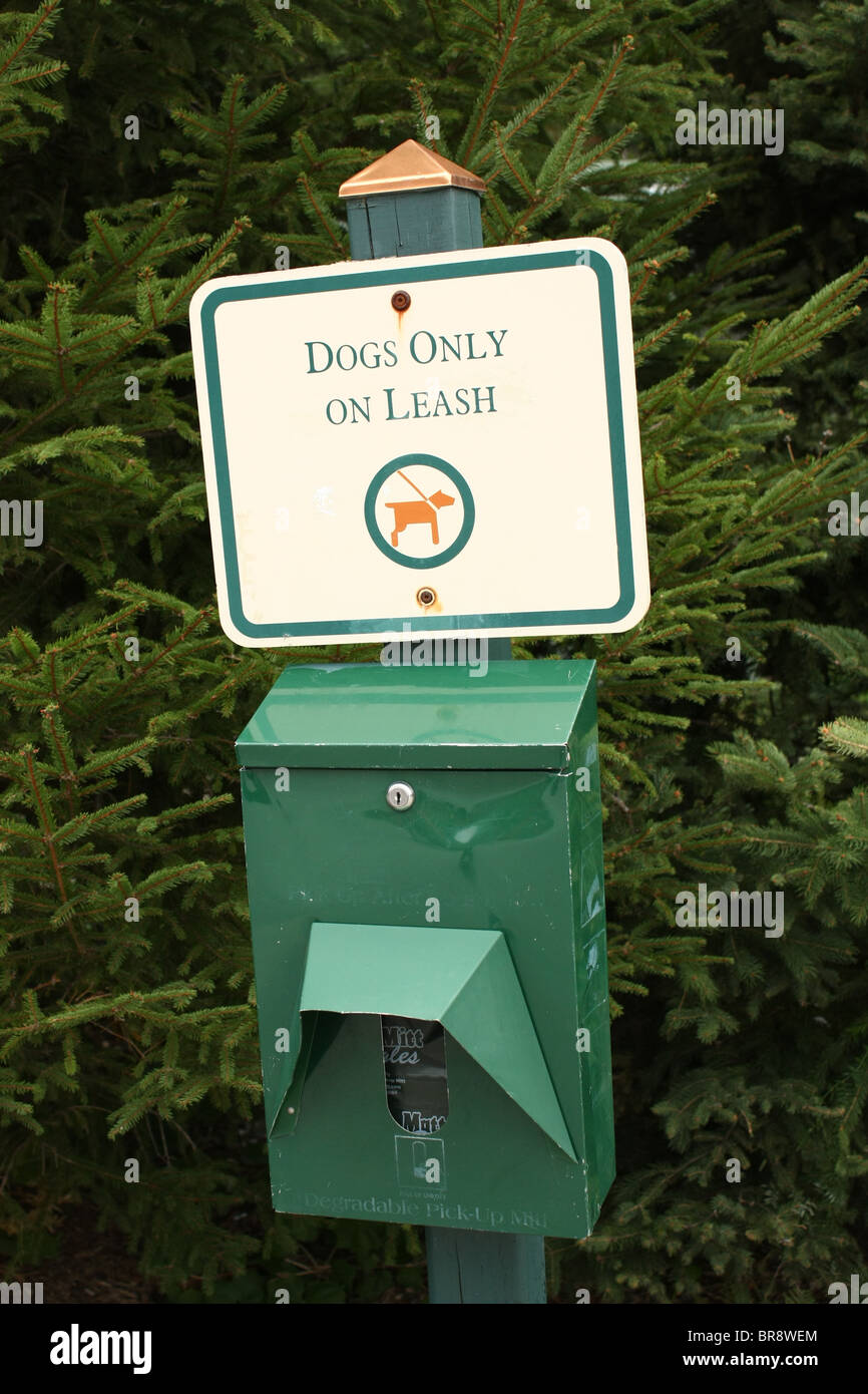dogs only on leash sign Stock Photo - Alamy
