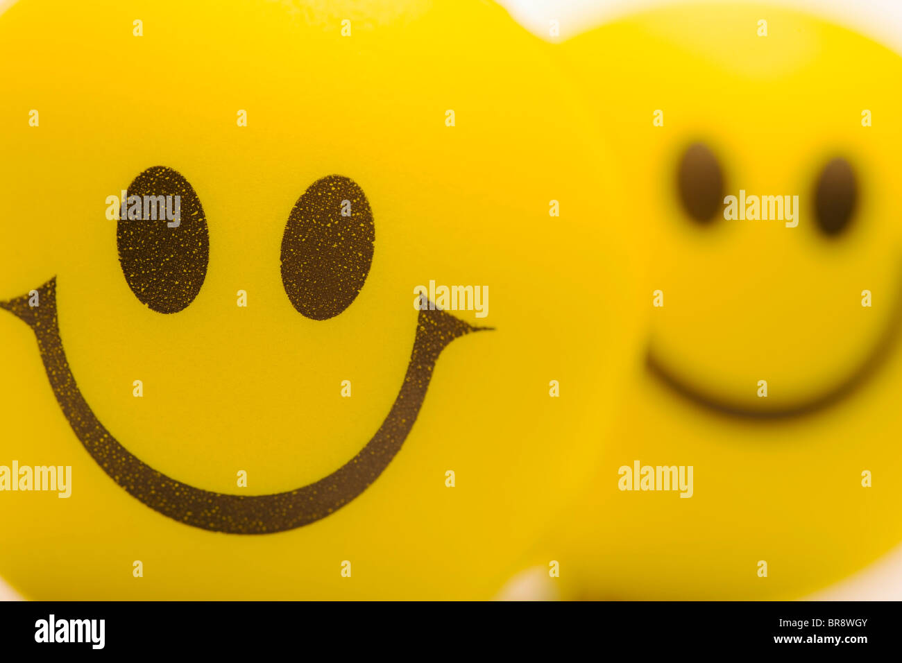 Two Yellow Happy Faces; Edmonton, Alberta, Canada Stock Photo - Alamy