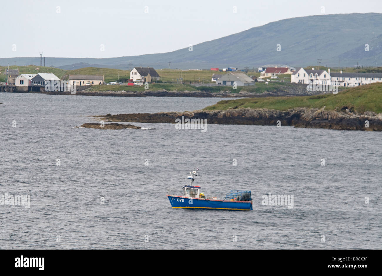 The West coast Ferry Port of Lochboisdale on South Uist in the Outer ...