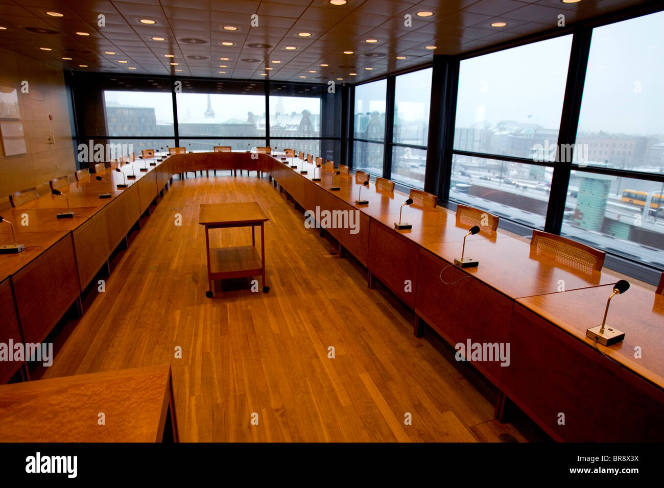 A bank conference room looks out on downtown Copenhagen Denmark Stock ...