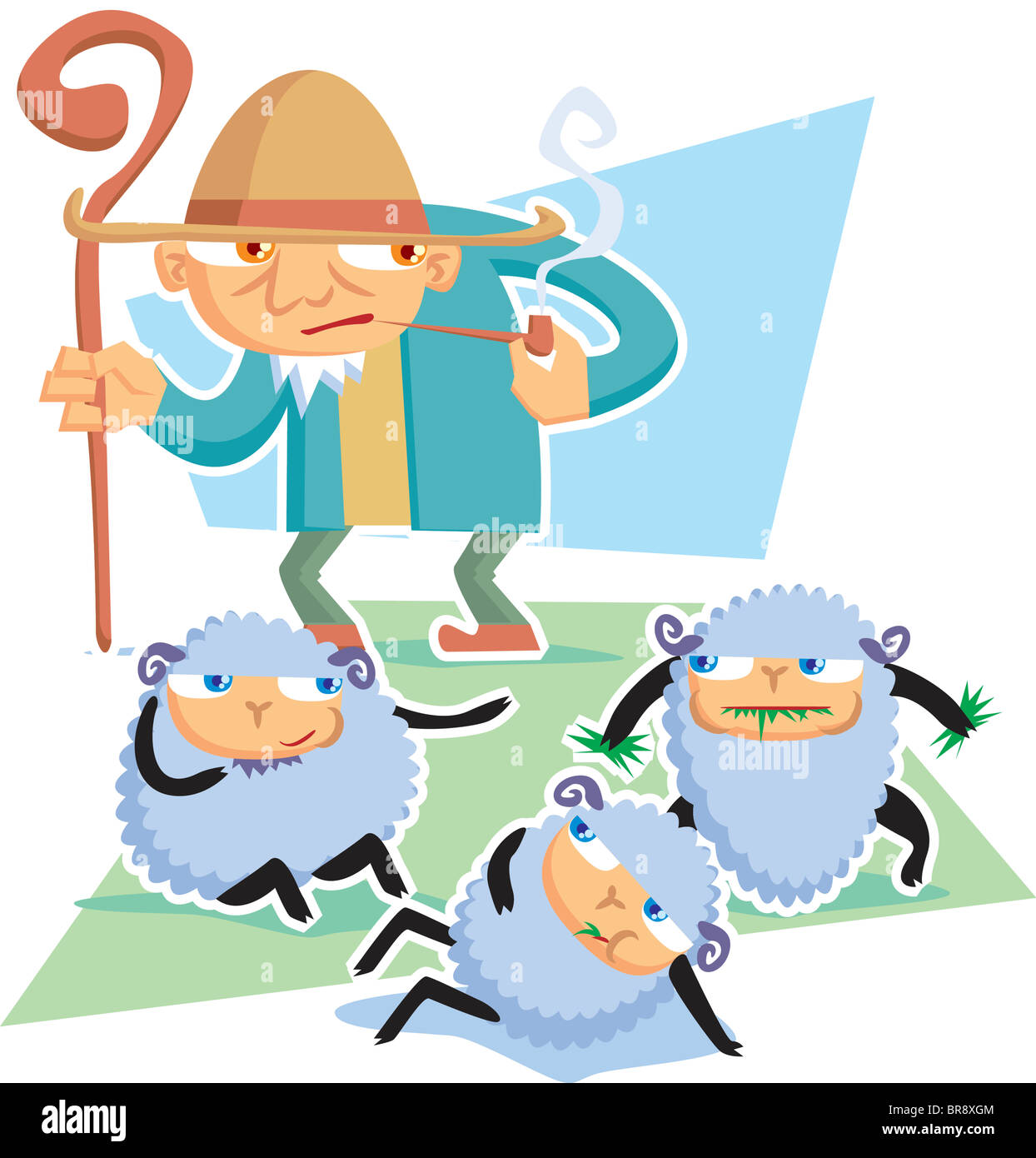 Shepherd cartoon sheep hi-res stock photography and images - Alamy