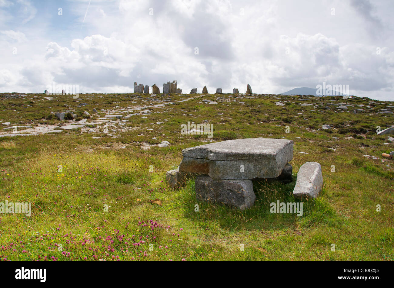 Deirbhile's Twist a stone sculpture at Fallmore, The Erris Peninsula ...