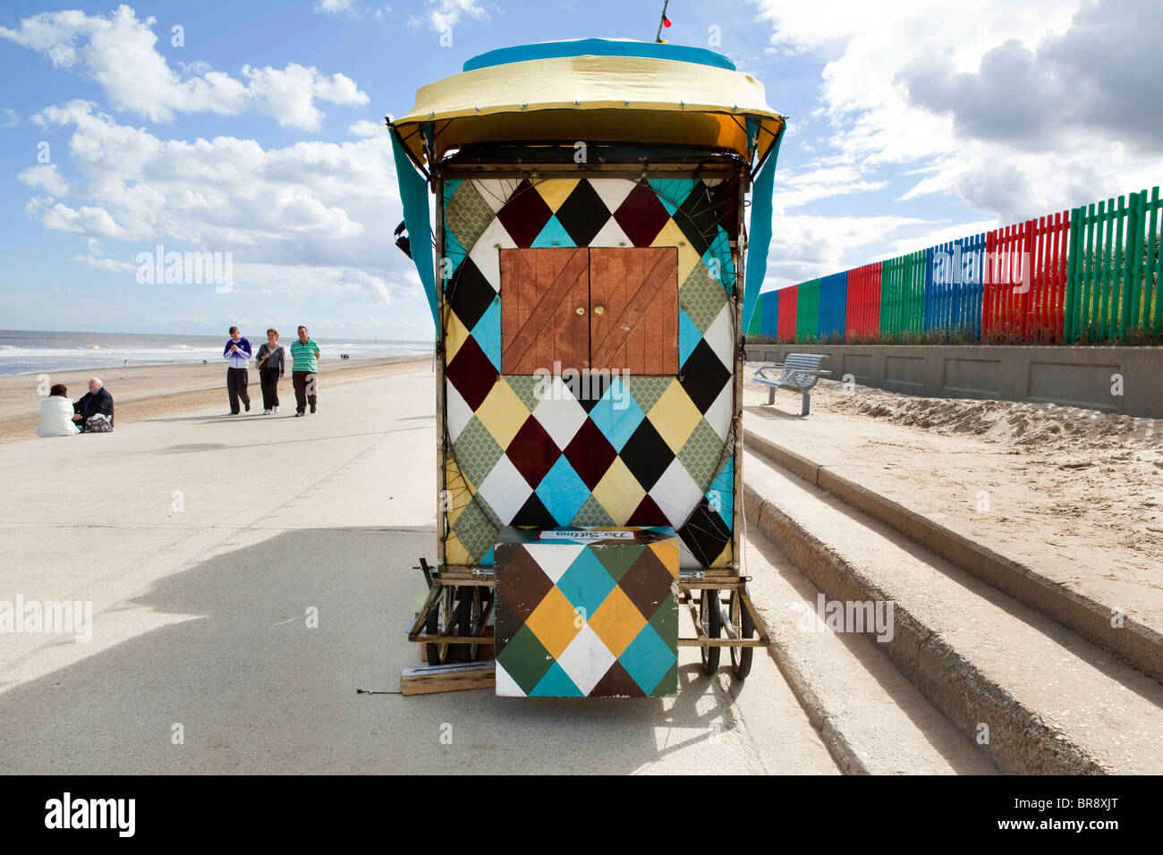A puppet show wagon in Mablethorpe Stock Photo - Alamy