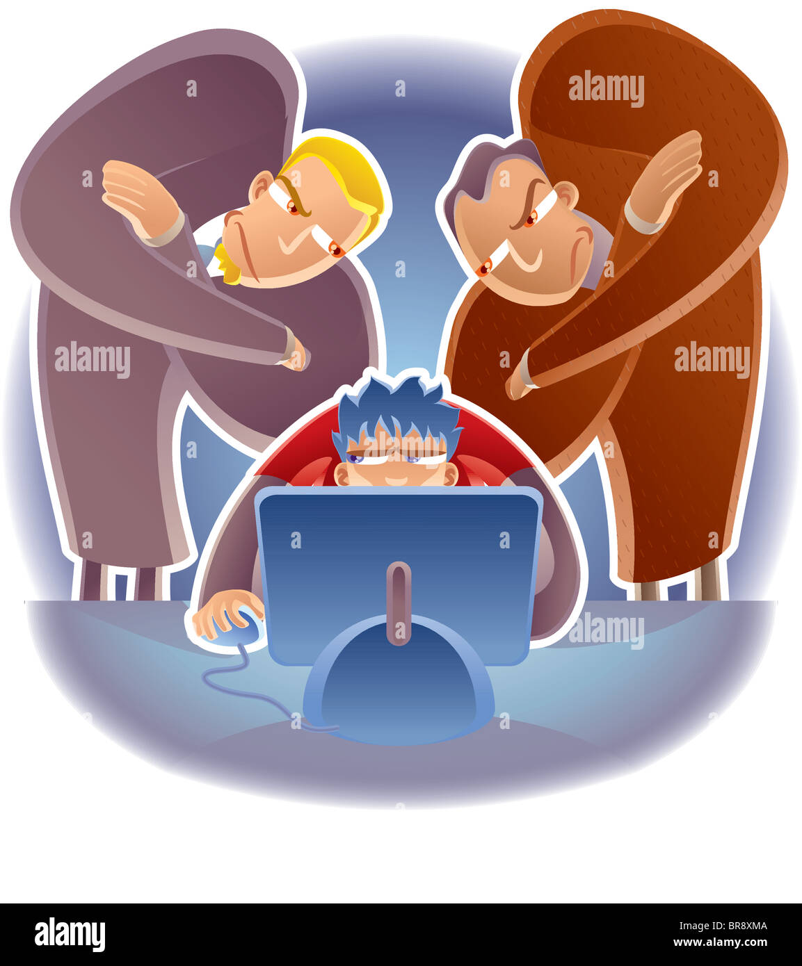 Man looking over shoulder scared hi-res stock photography and images ...