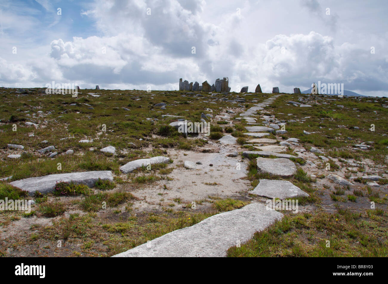 Deirbhile's Twist a stone sculpture at Fallmore, The Erris Peninsula ...