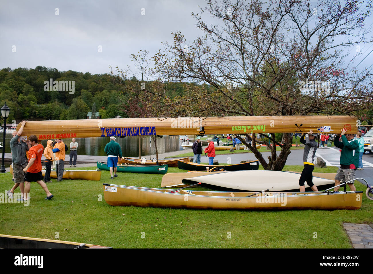 Paddlers assemble in Old Forge, New York, for start of Adirondack Canoe ...