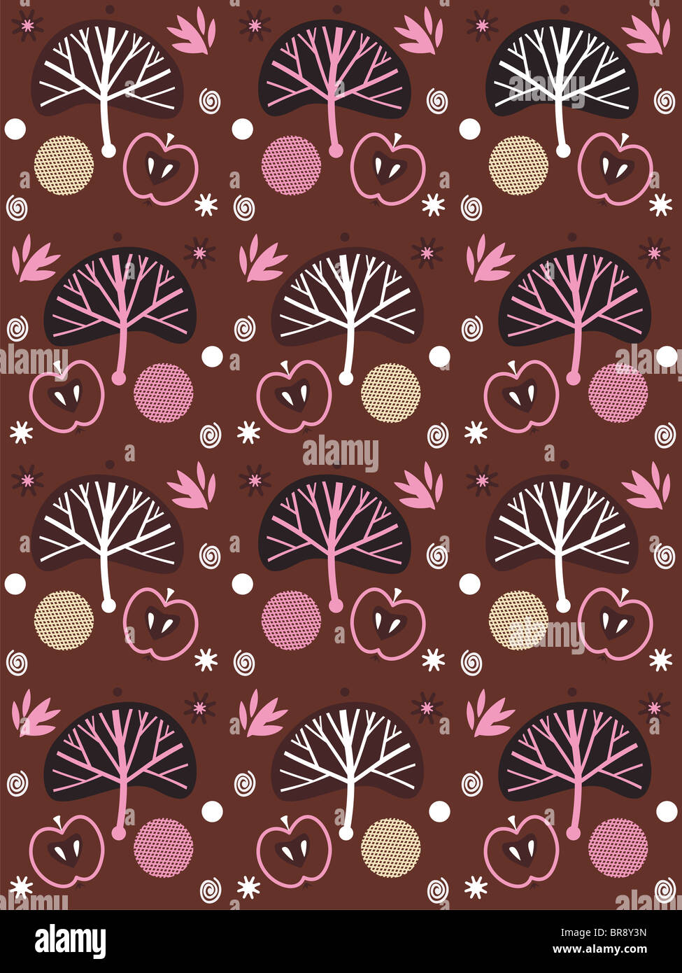 A pattern of apples and trees Stock Photo - Alamy