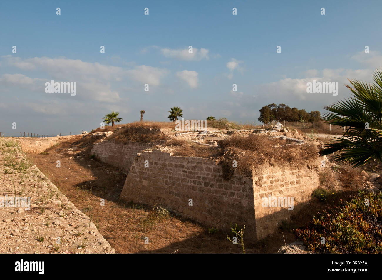 Crusader moat at Arsuf ,Apollonia Israel Stock Photo - Alamy