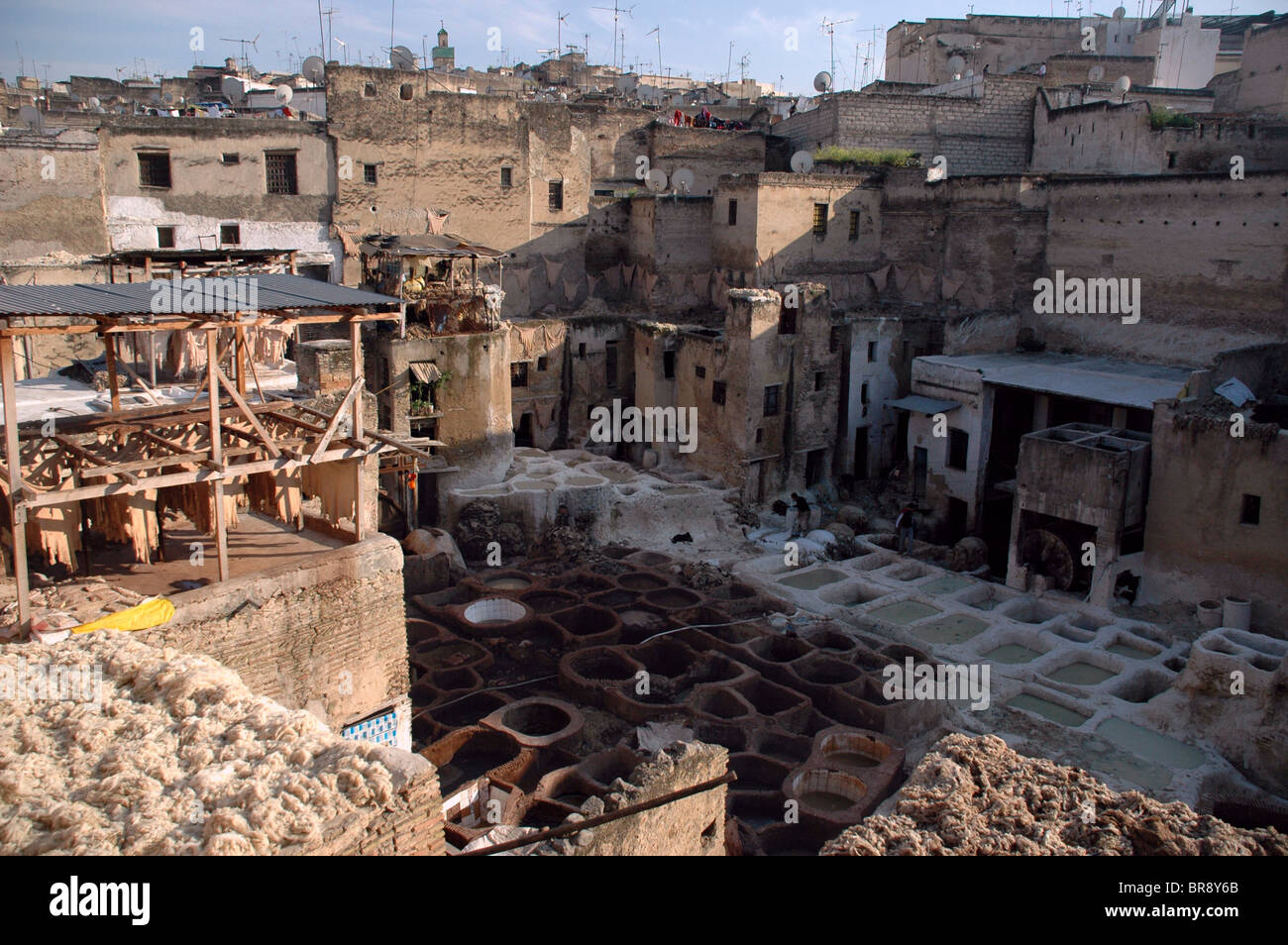 Morocco, Fes, Leather industry Stock Photo - Alamy