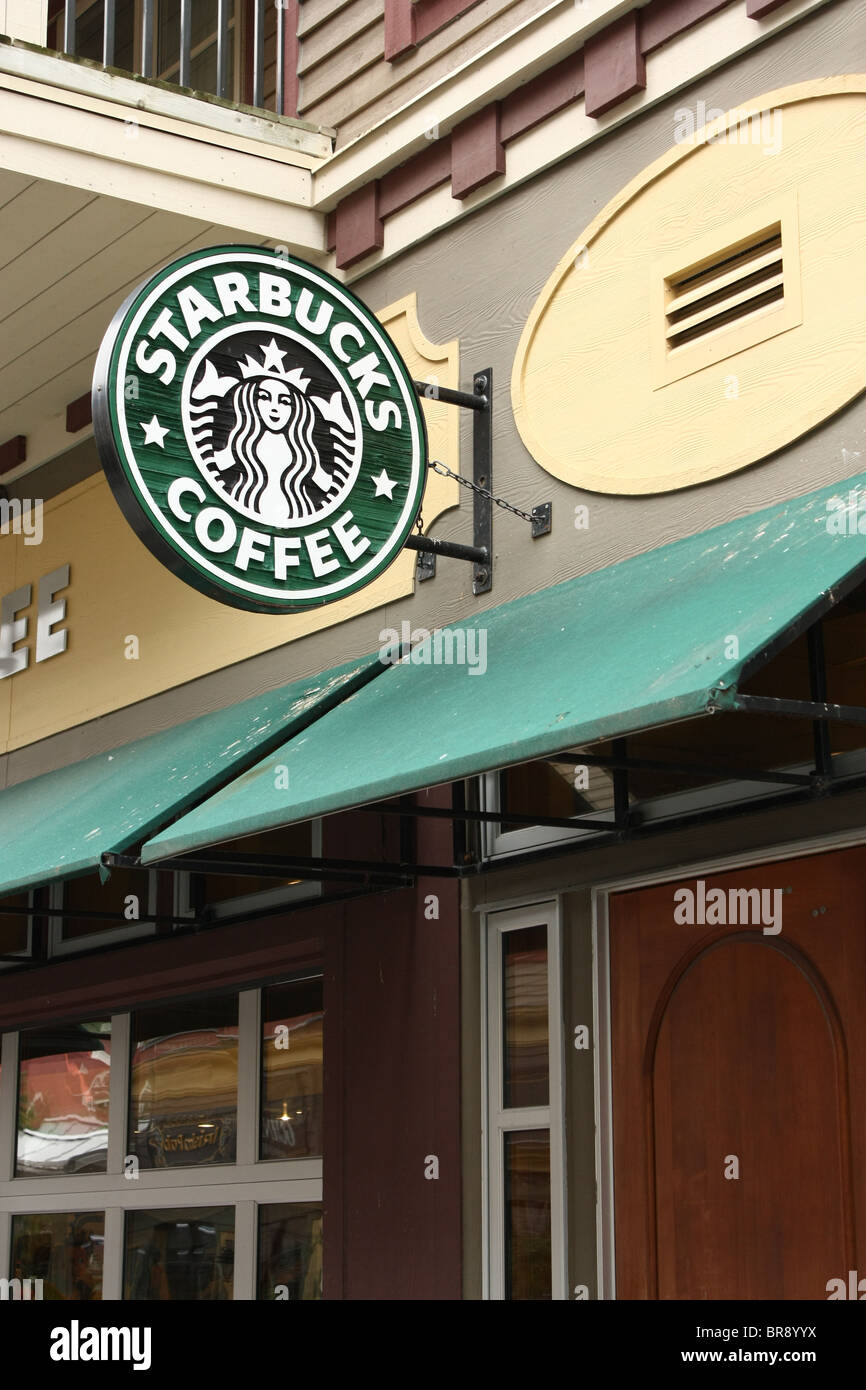 starbucks coffee sign Stock Photo - Alamy