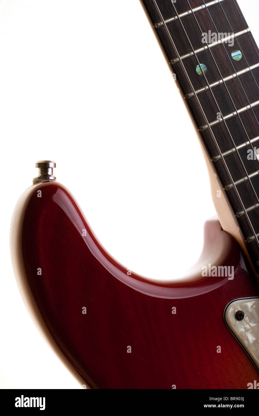 A cherry sunburst, fender stratocaster electric guitar Stock Photo - Alamy