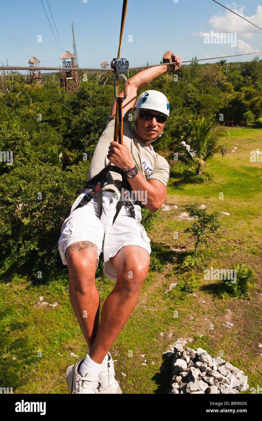 Mexico, Cozumel. Adventure Park zip lining, Isla de Cozumel (Cozumel ...