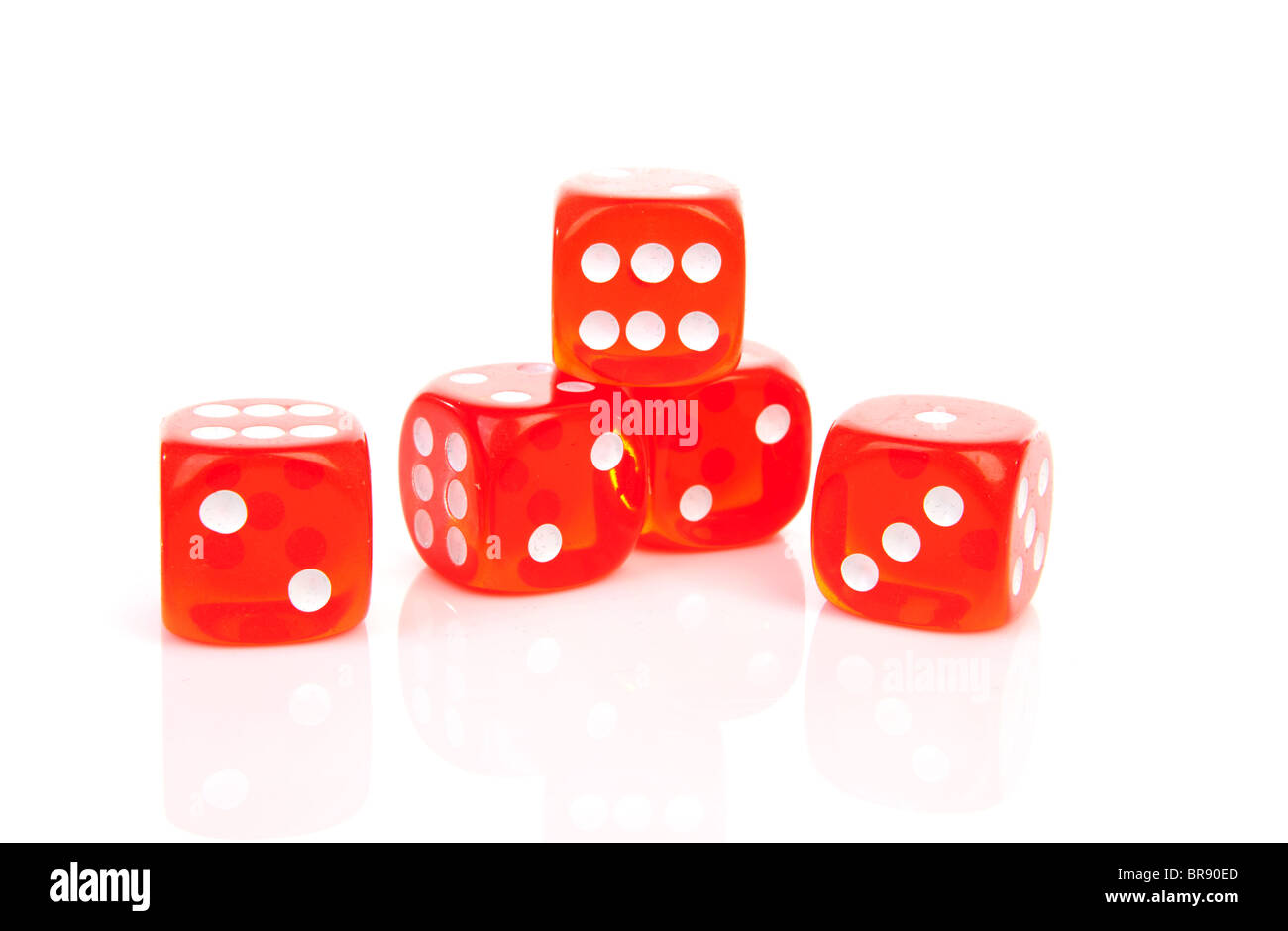 couple of red dices isolated on white background Stock Photo - Alamy
