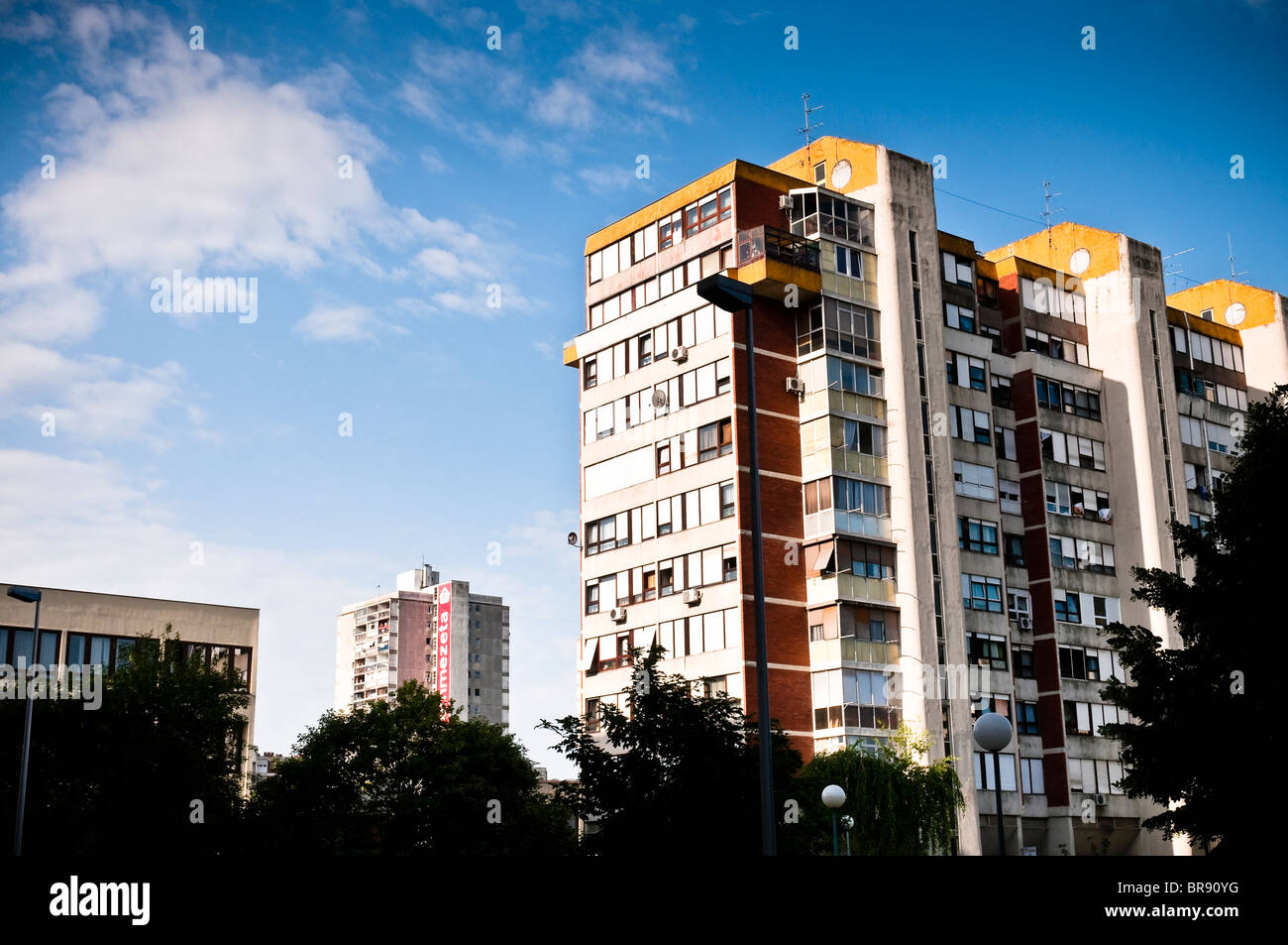 Novi Zagreb is modern part of the city, consisting of blocks of flats ...