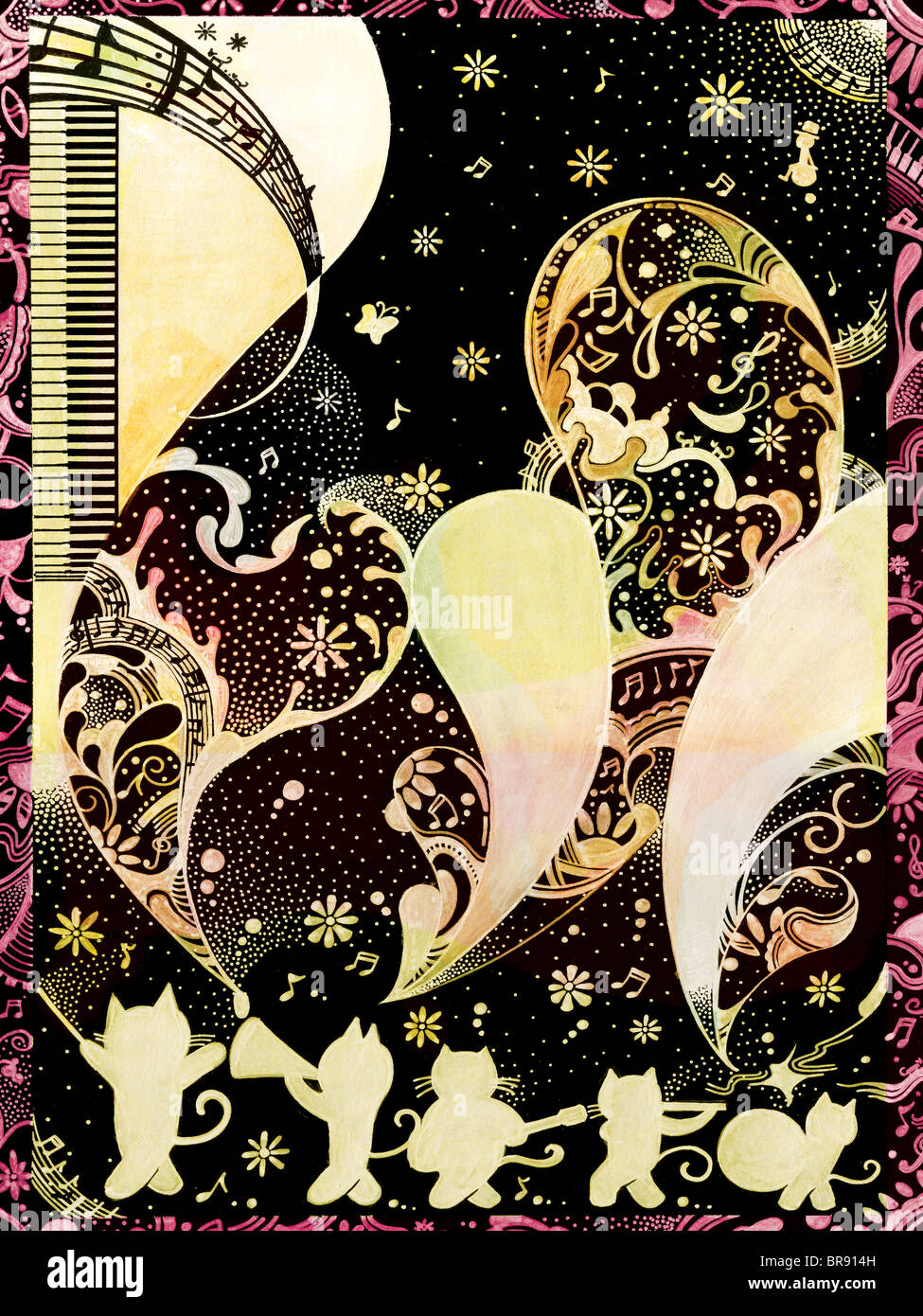 Cats playing instruments hi-res stock photography and images - Alamy