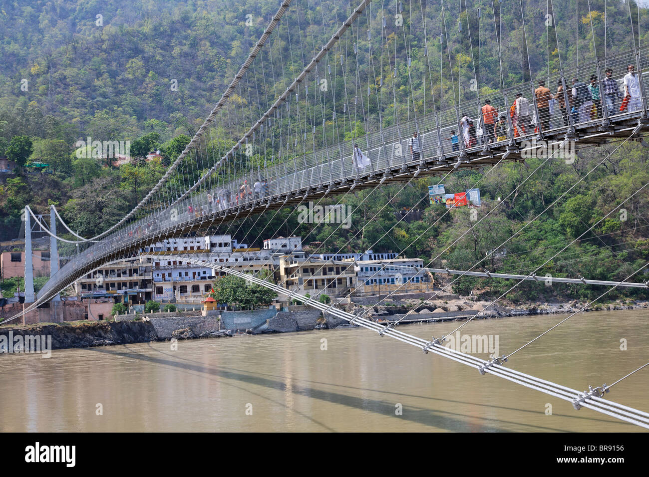 India rishikesh bridge hi-res stock photography and images - Alamy