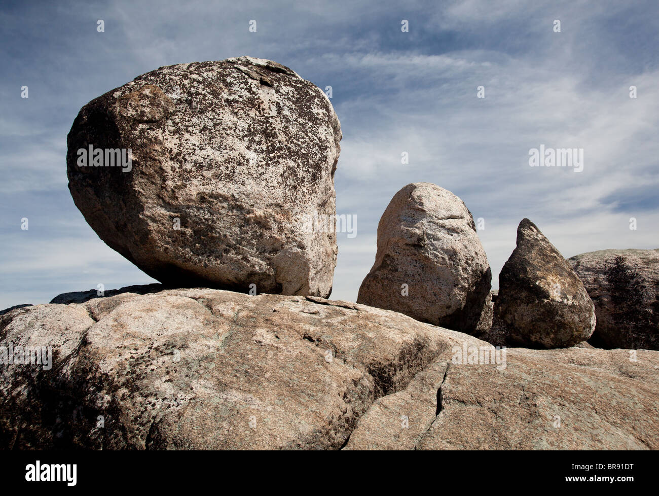 Three large boulders on a climb of Old Rag Stock Photo - Alamy
