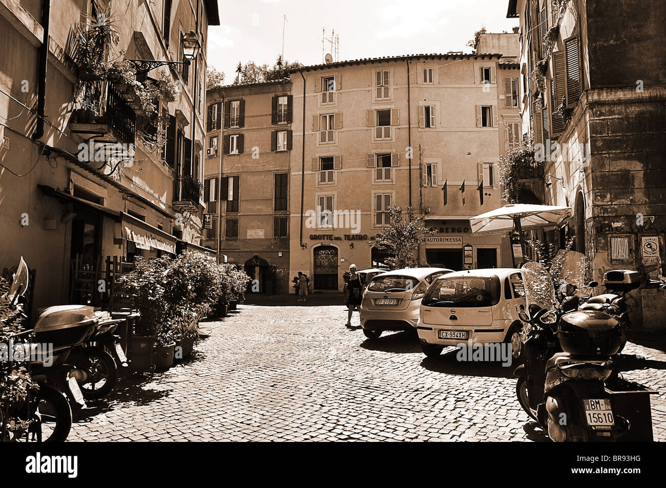 Typical street view in Rome Italy Stock Photo - Alamy