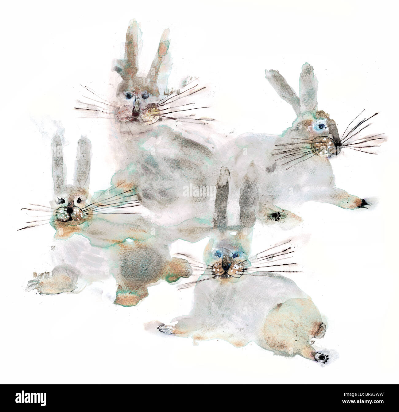 Four rabbits hi-res stock photography and images - Alamy