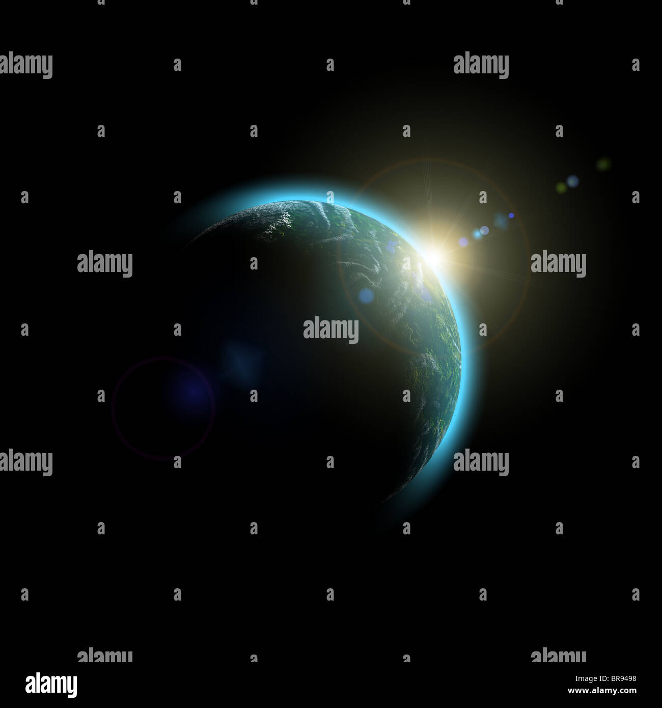 Planet Earth. Abstract Space sunrise Stock Photo - Alamy