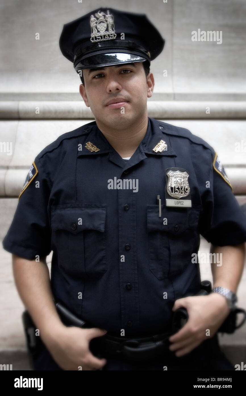A portrait of a policeman in New York City New York Stock Photo - Alamy