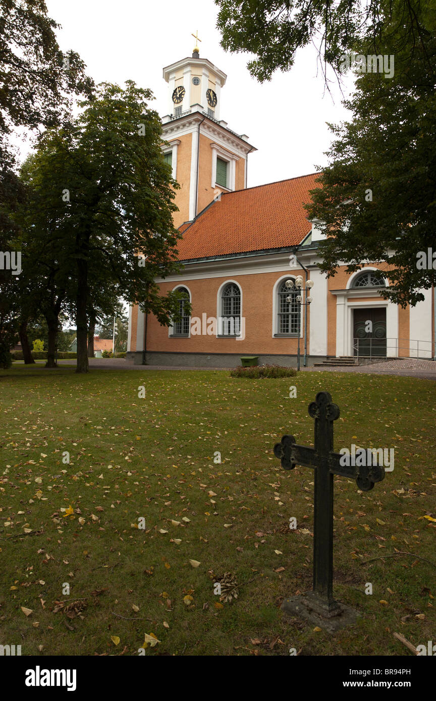 cross in church by typical Swedish Church Stock Photo - Alamy