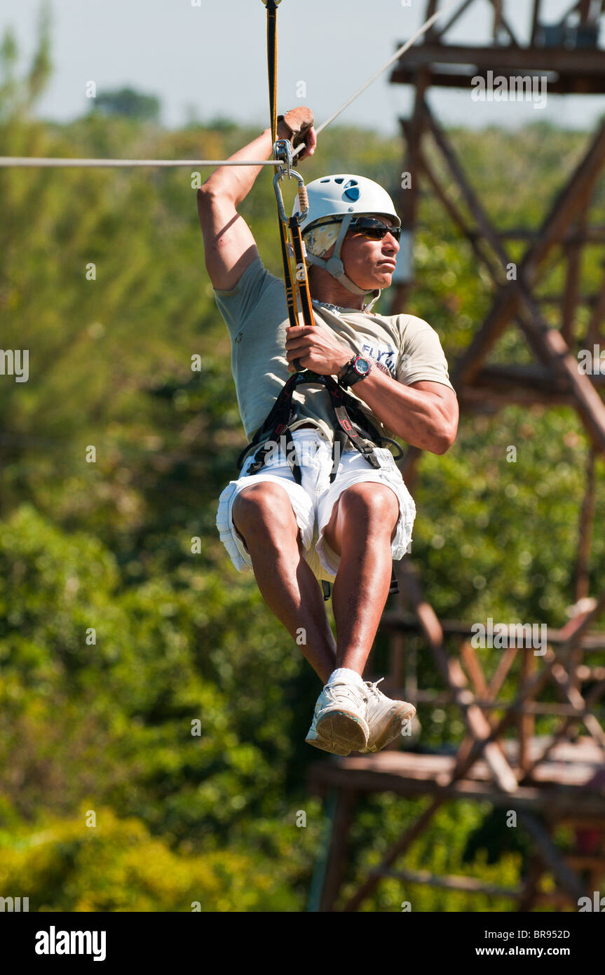 Mexico, Cozumel. Adventure Park zip lining, Isla de Cozumel (Cozumel ...