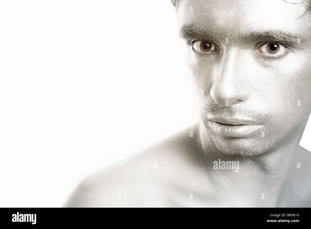 Silver face paint hi-res stock photography and images - Alamy